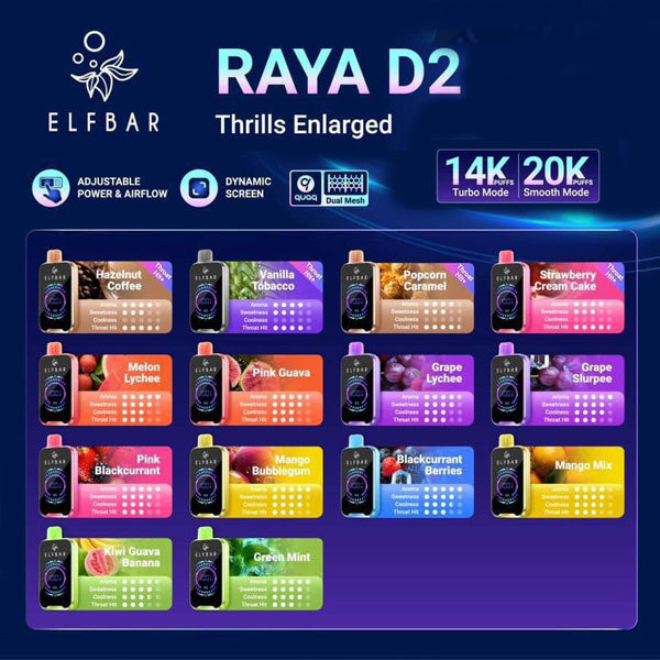 ELFBAR RAYA D2 20000 PUFF DISPOSABLE | SG Disposable | Vapesg | Sgvape ...